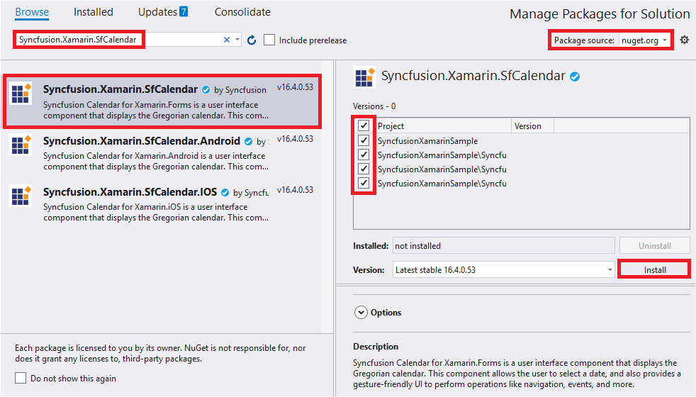 Getting Started with Xamarin Calendar control | Syncfusion